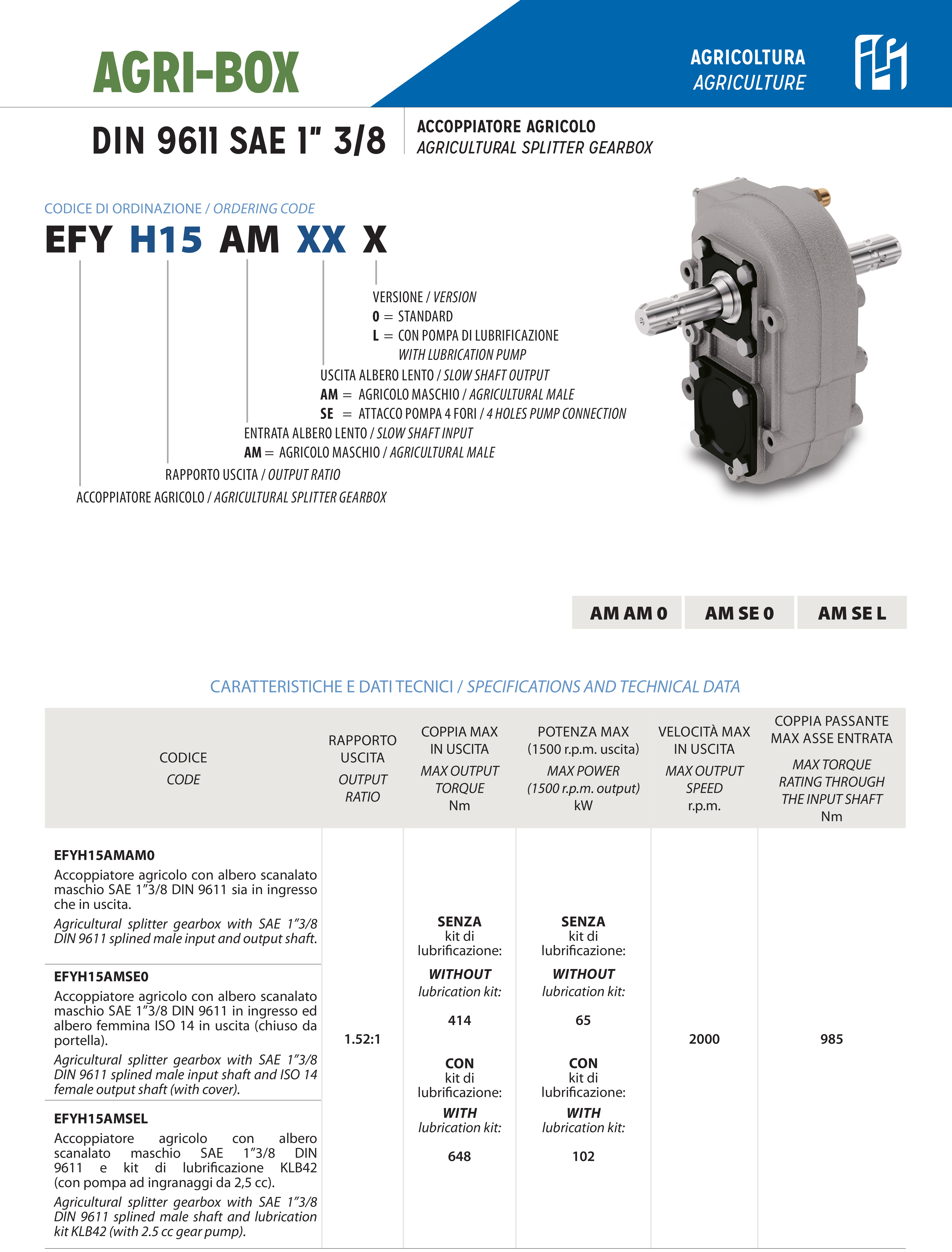 #Agricoltura - Series AGRI-BOX - DIN 9611 SAE 1" 3/8
